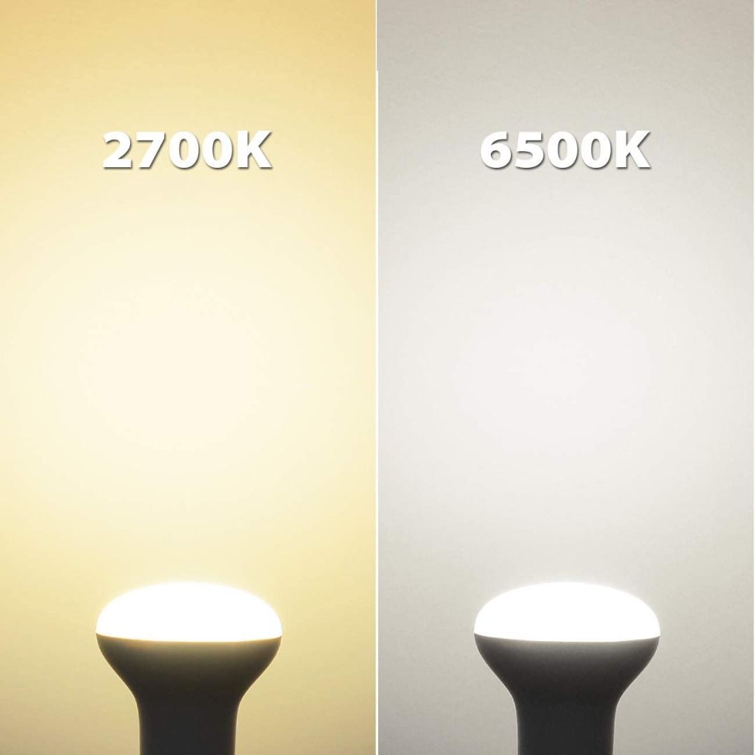 LVWIT R63 Reflector E27 LED Light Bulb, 6 Pack, 8.5W 6500K Daylight ...
