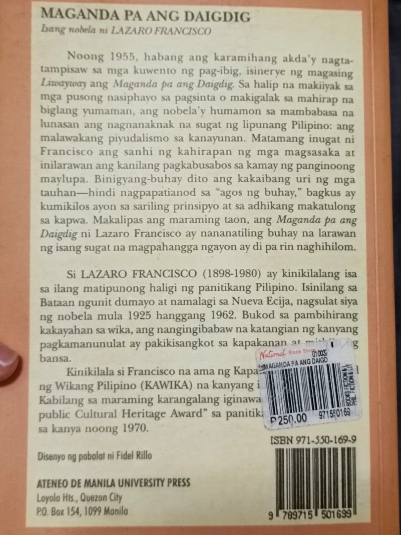 Maganda Pa Ang Daigdig ni Lazaro Francisco, Hobbies & Toys, Books ...