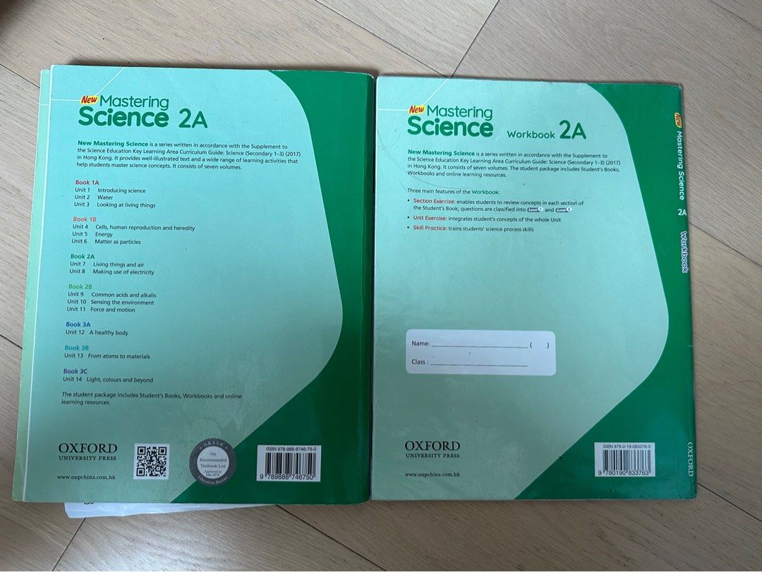 Mastering Science 2A textbook & workbook, 興趣及遊戲, 書本 & 文具, 教科書 - Carousell