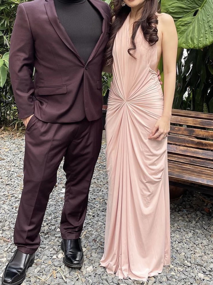 Maureen Disini Backless Blush Pink Gown, Women's Fashion, Dresses ...