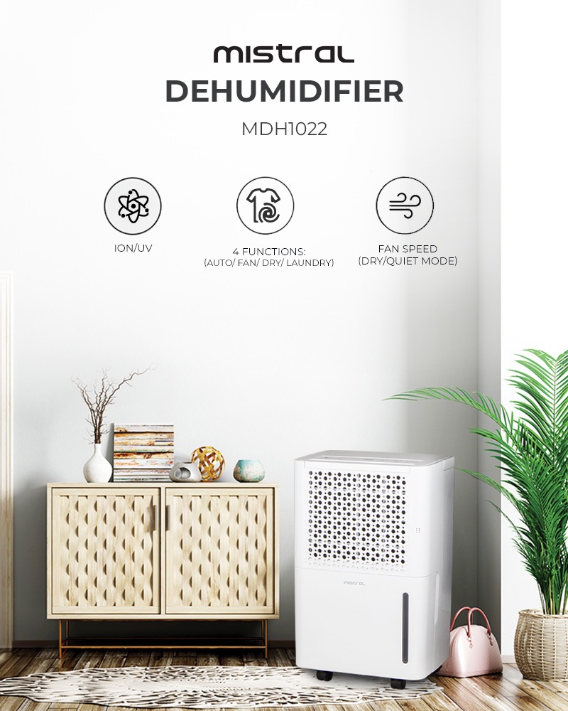 Mistral MDH1022 [10L] Dehumidifier with Ionizer and UV, TV & Home Appliances, Air Purifiers ...