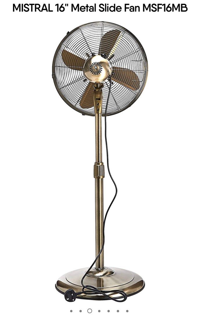 Mistral Stand Fan Golden Plated, Furniture & Home Living, Lighting ...