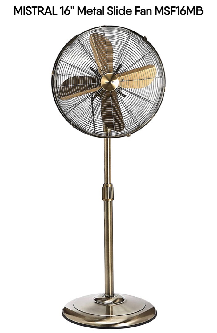 Mistral Stand Fan Golden Plated, Furniture & Home Living, Lighting ...