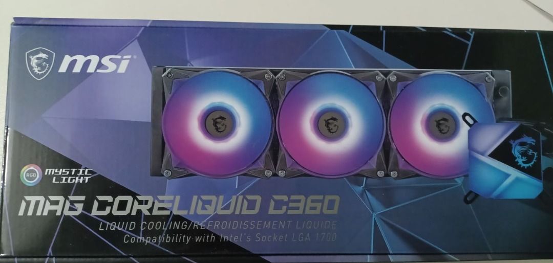 MSI MAG CoreLiquid C360 - AIO ARGB CPU Liquid Cooler - 360mm Radiator - LGA 1700, Computers ...