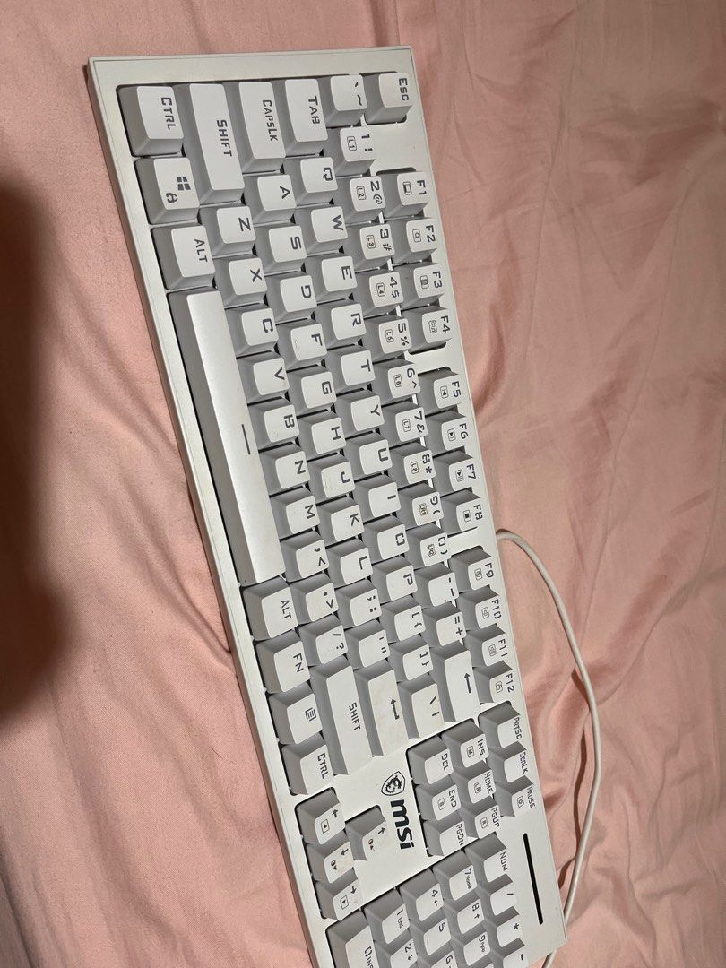 MSI mechanical gaming game keyboard white vigor gk50z with RGB ...