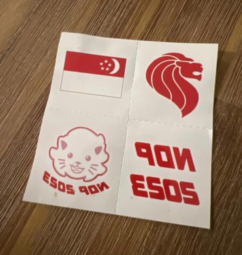 NDP handheld flag and face tattoo, Hobbies & Toys, Stationery & Craft ...