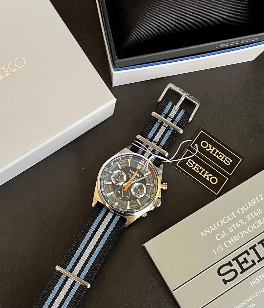NEW ARRIVAL! BNEW AUTHENTIC SEIKO SSB409P1 Chronograph Tachymeter Blue ...