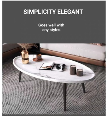 Nordic Design Coffee Table Oval 80cm Round 50cm (JL2028), Furniture ...