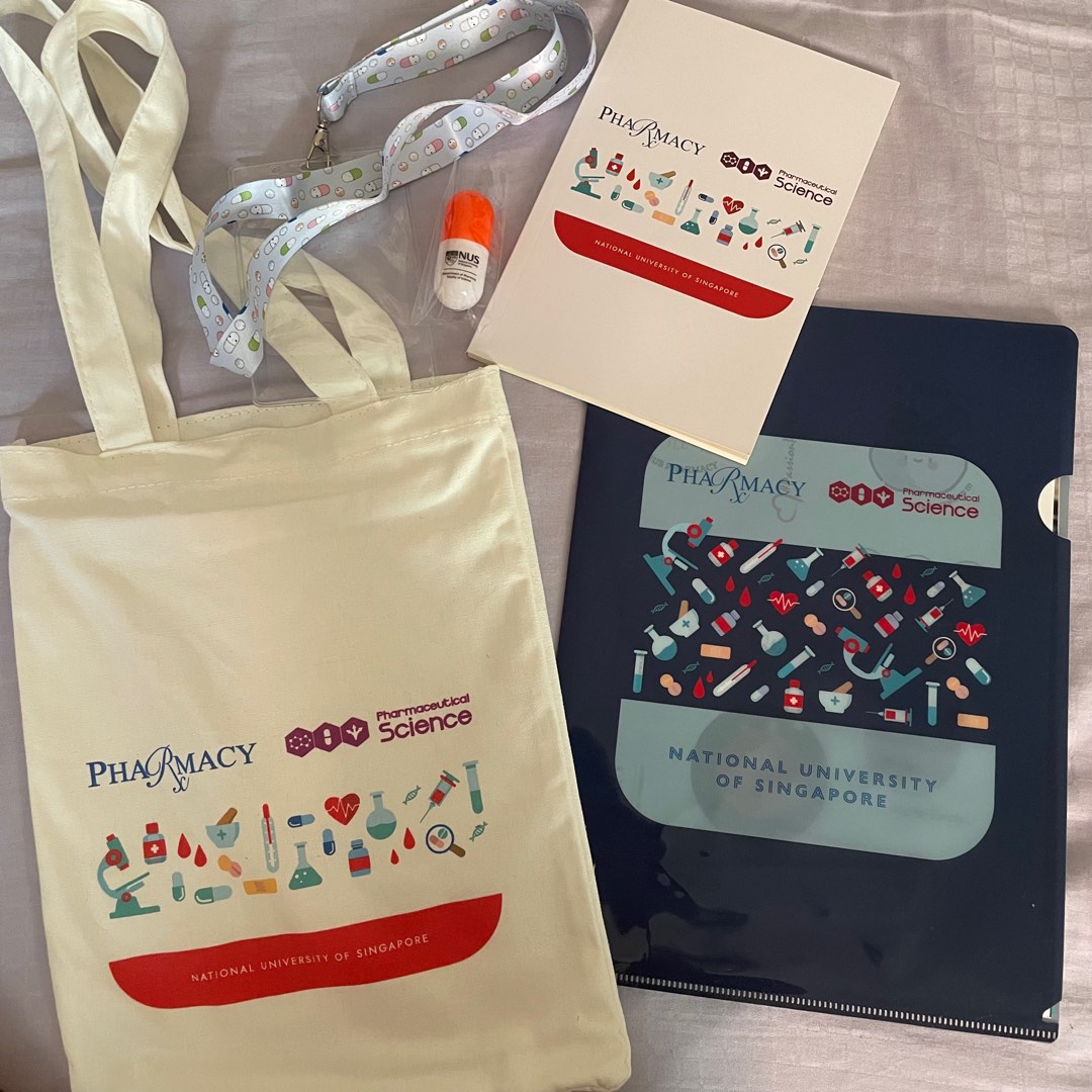 NUS Pharmacy goodie bag| mini tote bag, notebook, capsule pen, landyard ...