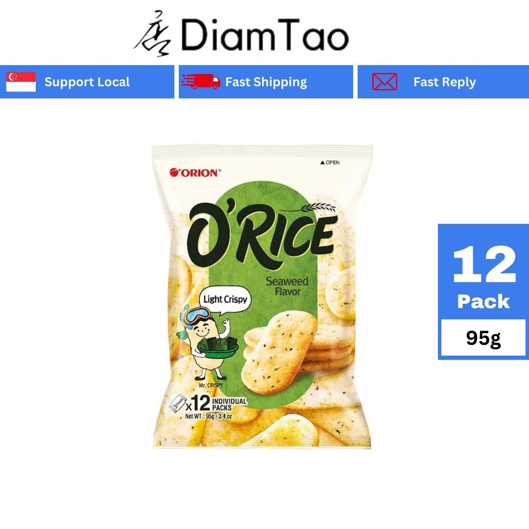 Orion O'rice Seaweed Rice Crackers 12pack x 95g, Food & Drinks, Other ...