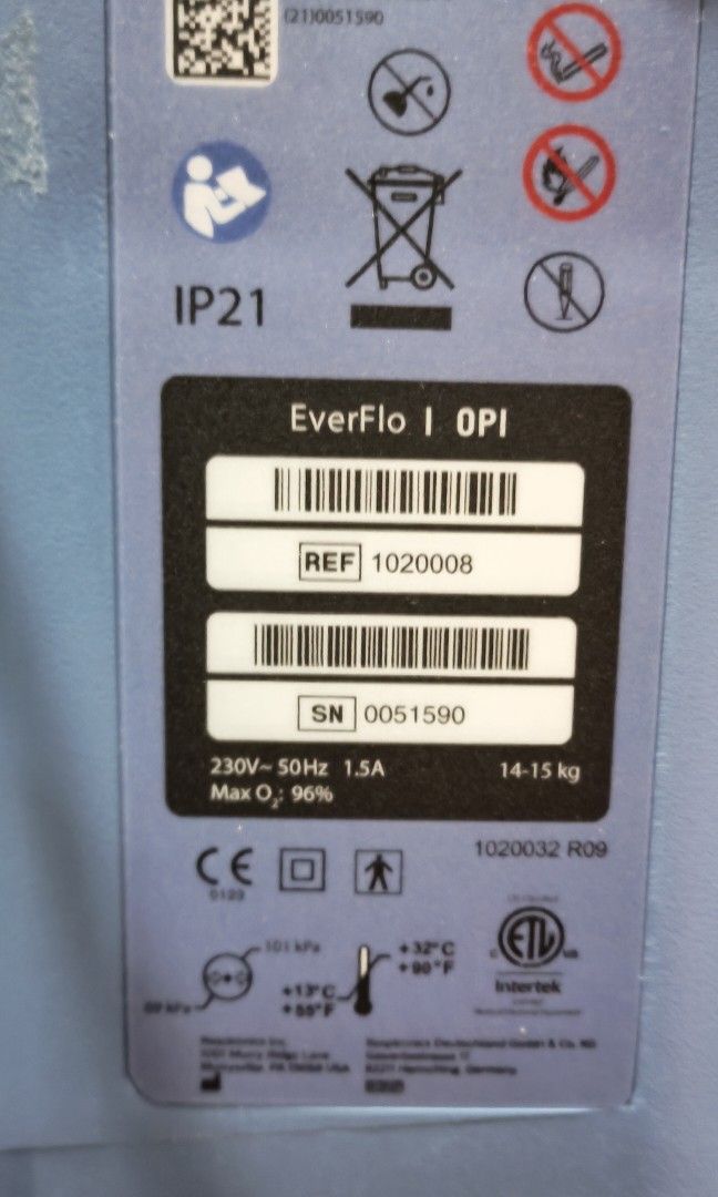 Philips EverFlo OPI Oxygen Concentrator $800, Health & Nutrition ...