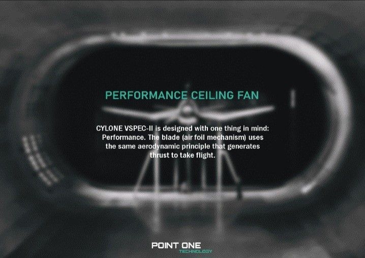 Point One Technology Cyclone Ceiling Fan V-SpecII, Furniture & Home ...
