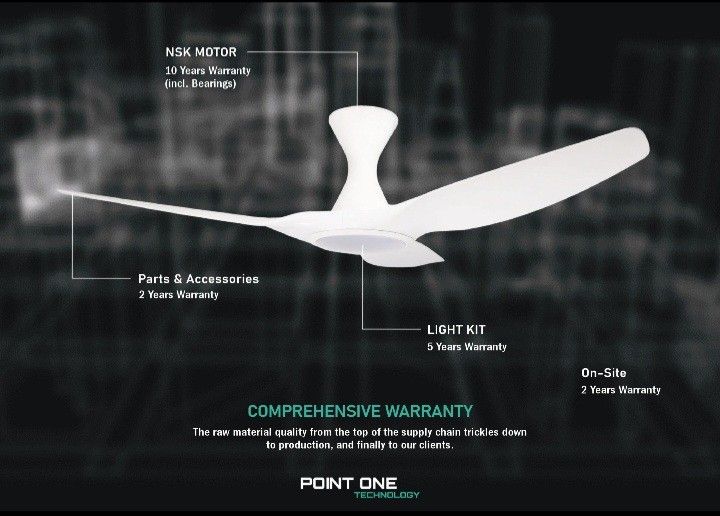 Point One Technology Cyclone Ceiling Fan V-SpecII, Furniture & Home ...