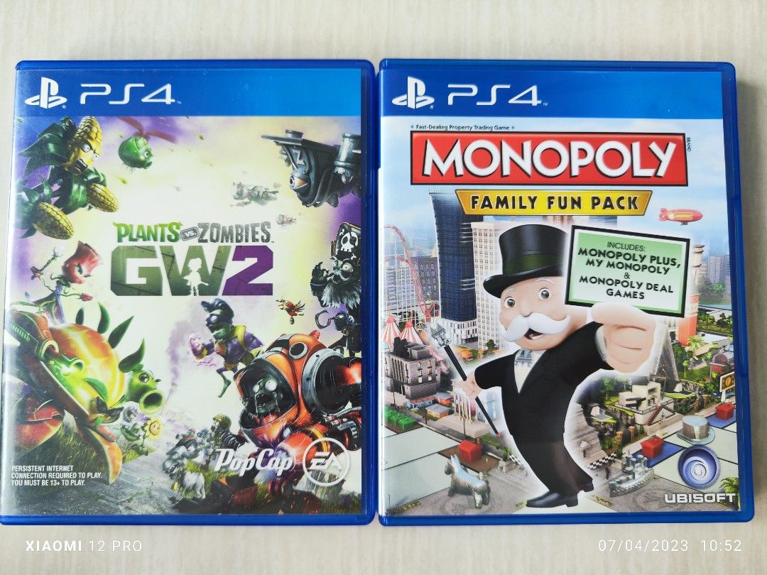 PS4 games - Monopoly Family Fun pack 3 in 1 & Plants vs Zombie GW2, Video Gaming, Video Games ...