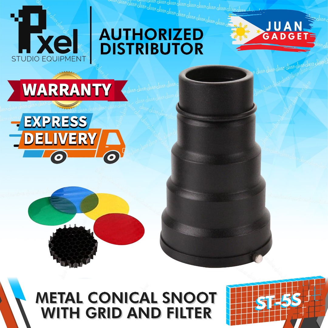 Pxel Metal Conical Snoot with Honeycomb Grid and Gel Filter Kit for ...