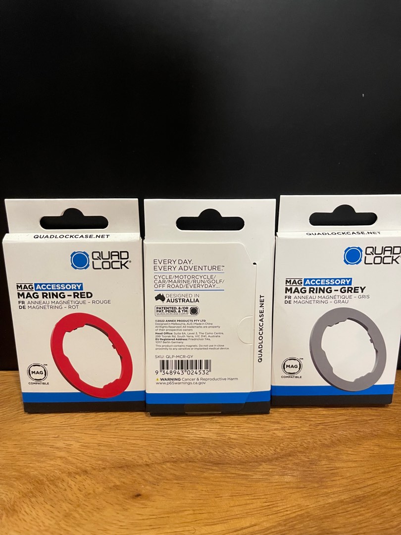 Quad Lock MAG Ring - Gray/ Blue/ Red on Carousell