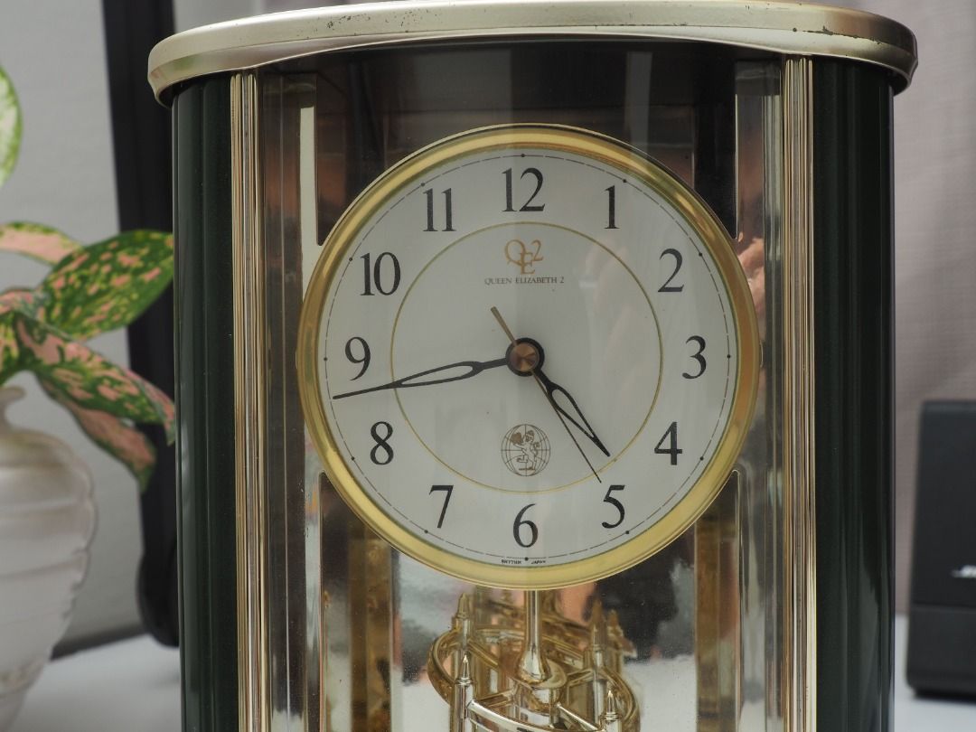 Queen Elizabeth 2 Pendulum Table Clock, Furniture & Home Living, Home ...