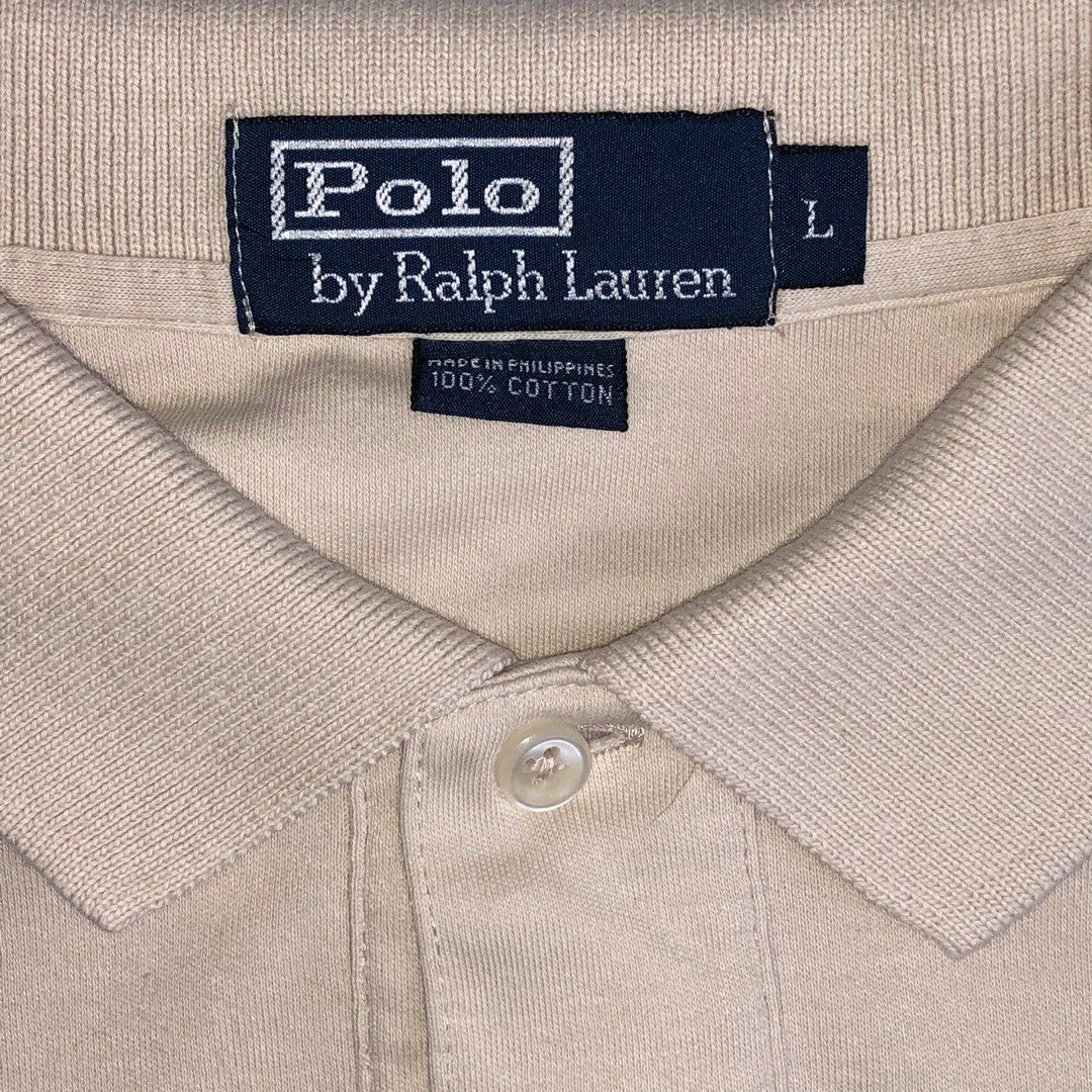 Rare Latte Hex Cream Ralph Lauren Polo Shirt, Men's Fashion, Tops ...