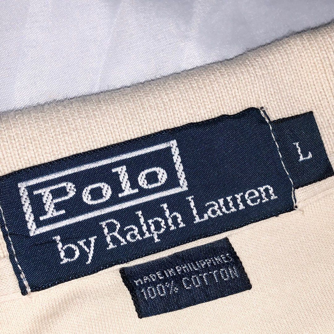 Rare Latte Hex Cream Ralph Lauren Polo Shirt, Men's Fashion, Tops ...
