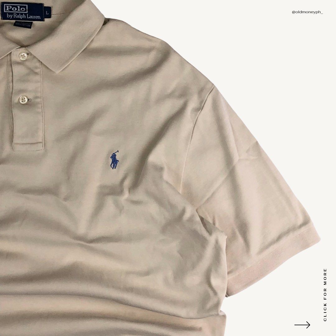 Rare Latte Hex Cream Ralph Lauren Polo Shirt, Men's Fashion, Tops ...