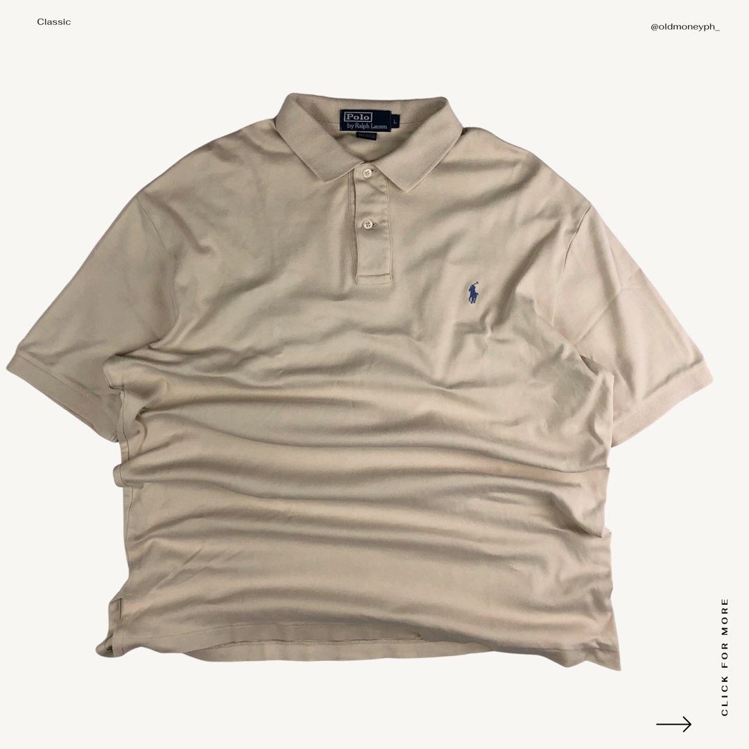 Rare Latte Hex Cream Ralph Lauren Polo Shirt, Men's Fashion, Tops ...