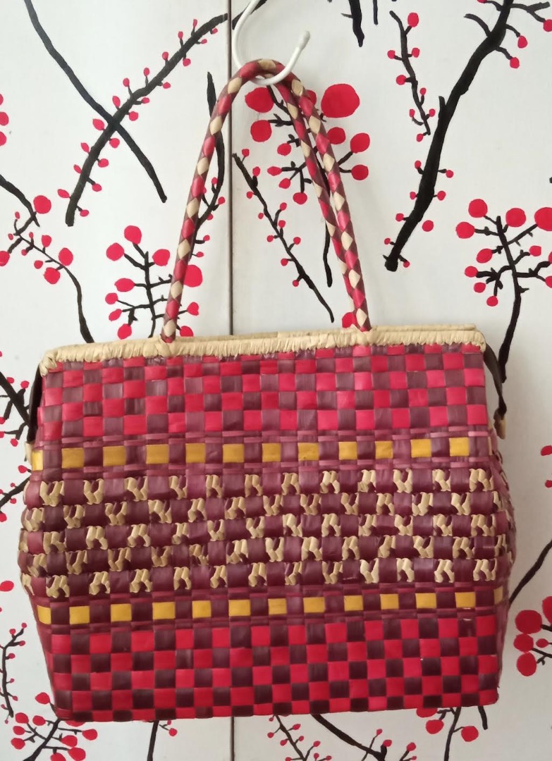 Red Nipa Woven Bag on Carousell