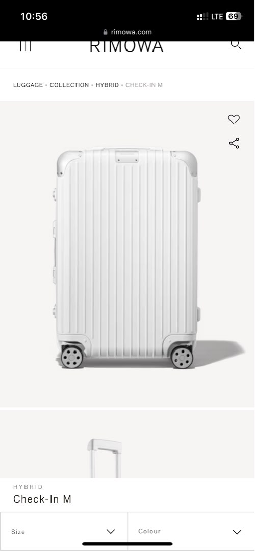 Rimowa Hybrid Check - In (M) in White and Brown, Hobbies & Toys, Travel, Luggage on Carousell