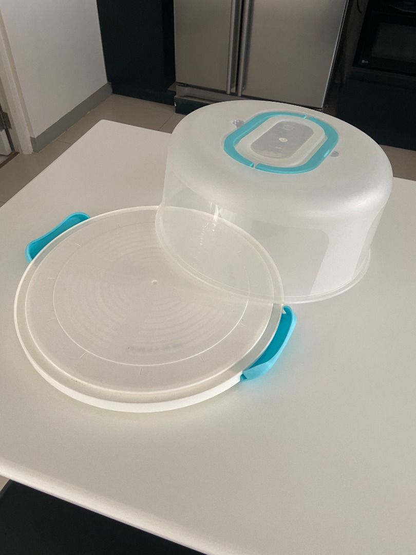 Round Cake Container/Caddy/Tray, Furniture & Home Living, Kitchenware ...