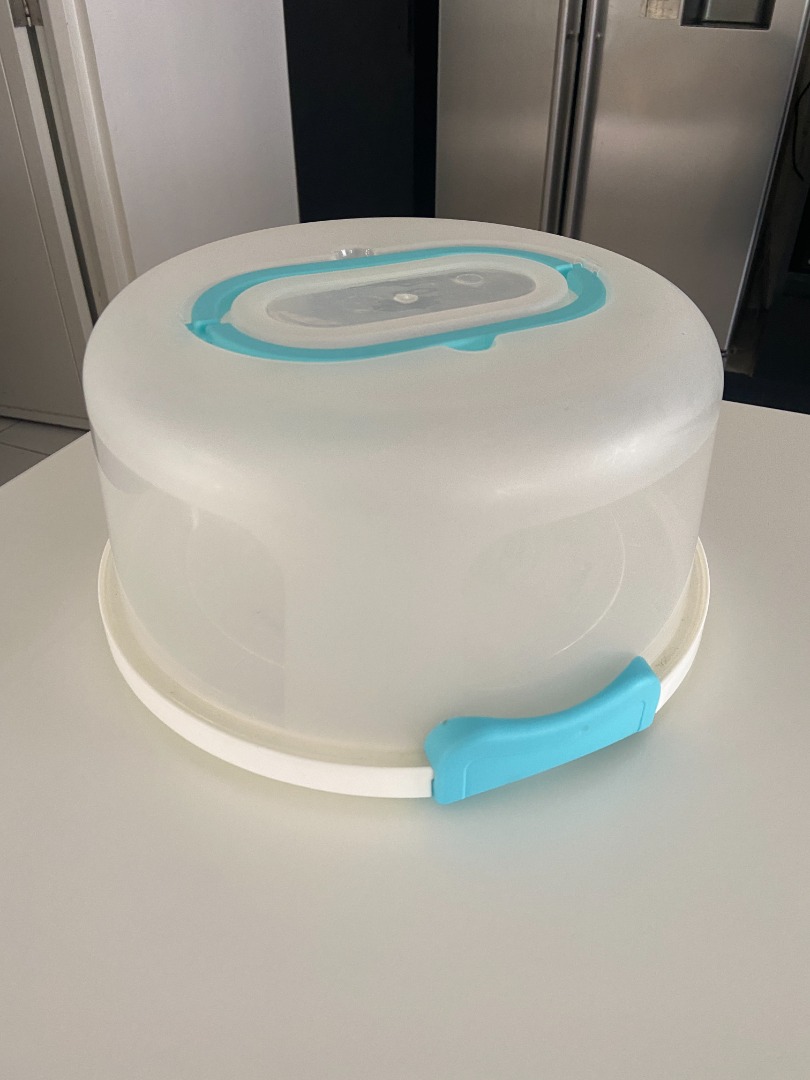 Round Cake Container/Caddy/Tray, Furniture & Home Living, Kitchenware ...