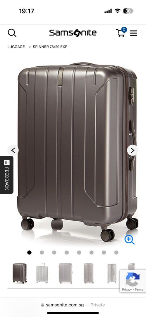 Samsonite NIAR SPINNER 78/29 EXP 29” inch expandable hard case luggage ...