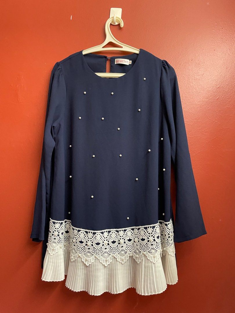 Scarlet Blue Top, Women's Fashion, Tops, Blouses on Carousell