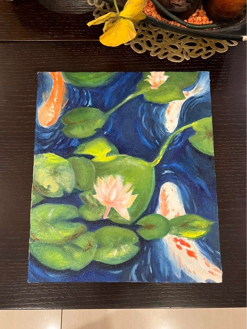 "Serenity's Koi Dance" by Alyssa Du | Oil Painting, Hobbies & Toys ...