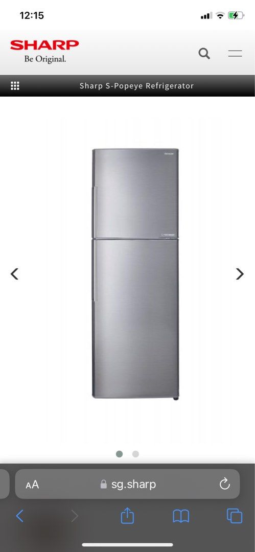 SHARP 317L 2 DOOR FRIDGE (S-POPEYE) SJ-RX42E-SL2, TV & Home Appliances ...