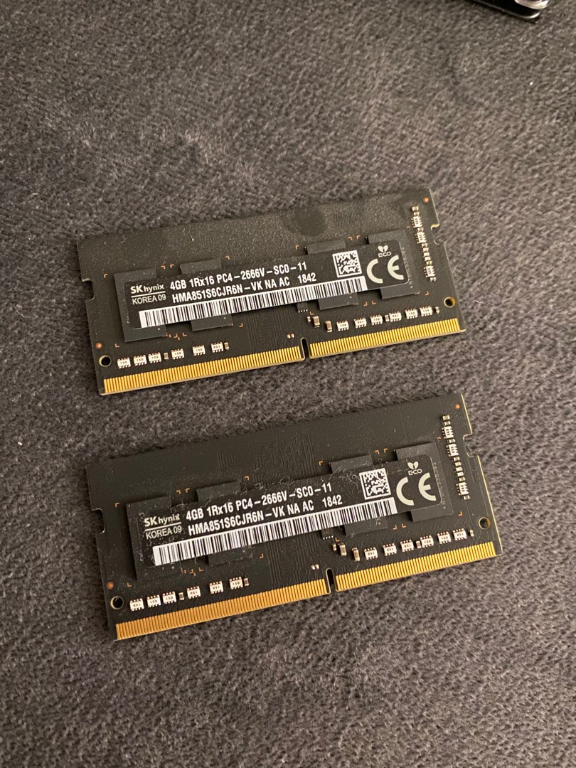 Sk Hynix Korea 8gb (4gb x 2) sodimm ddr4 2666mhz ram, Computers & Tech ...