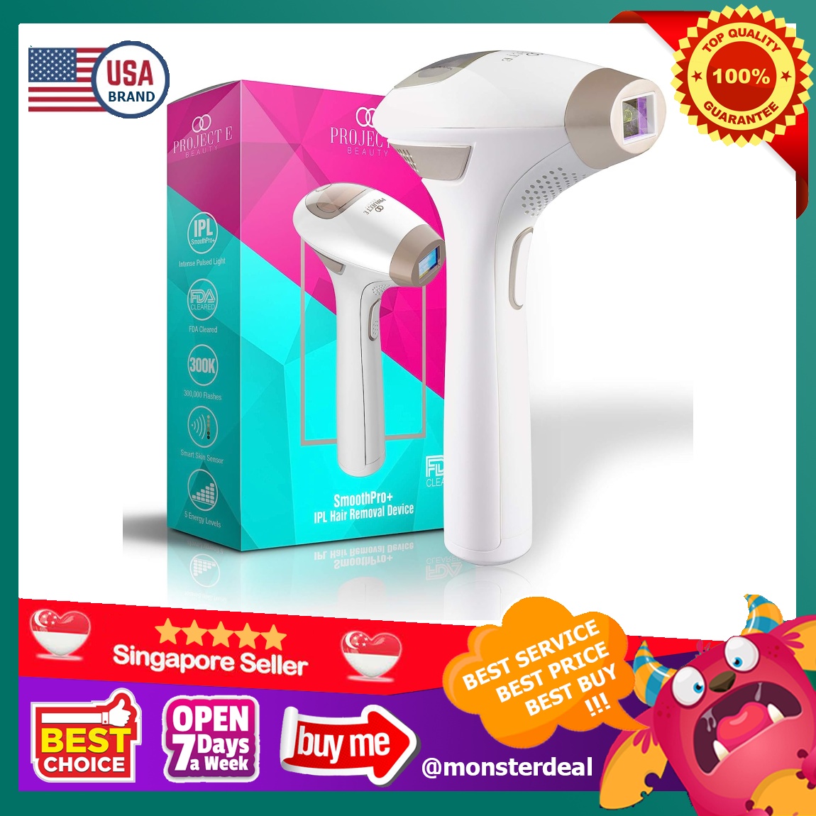 SmoothPro+ IPL Hair Removal Device by Project E Beauty | Intense Pulsed ...