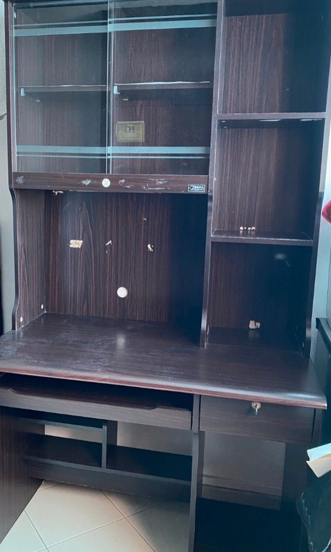 Study Table with fluorescent lamp and a pull out keyboard space ...