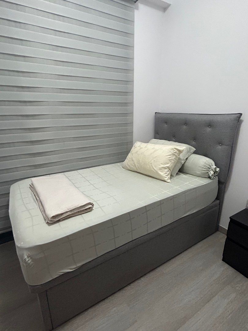 Super single Storage bed frame, Furniture & Home Living, Furniture, Bed ...