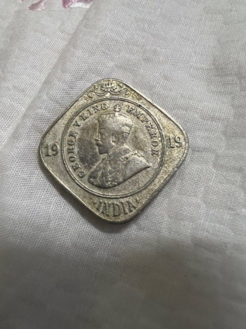 Syiling 2 Annas 1919 George King and Emperor of India, Hobbies & Toys ...