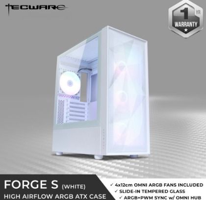 Tecware Forge S OMNI ARGB ATX 4 ARGB fans 120mm Black or White ...