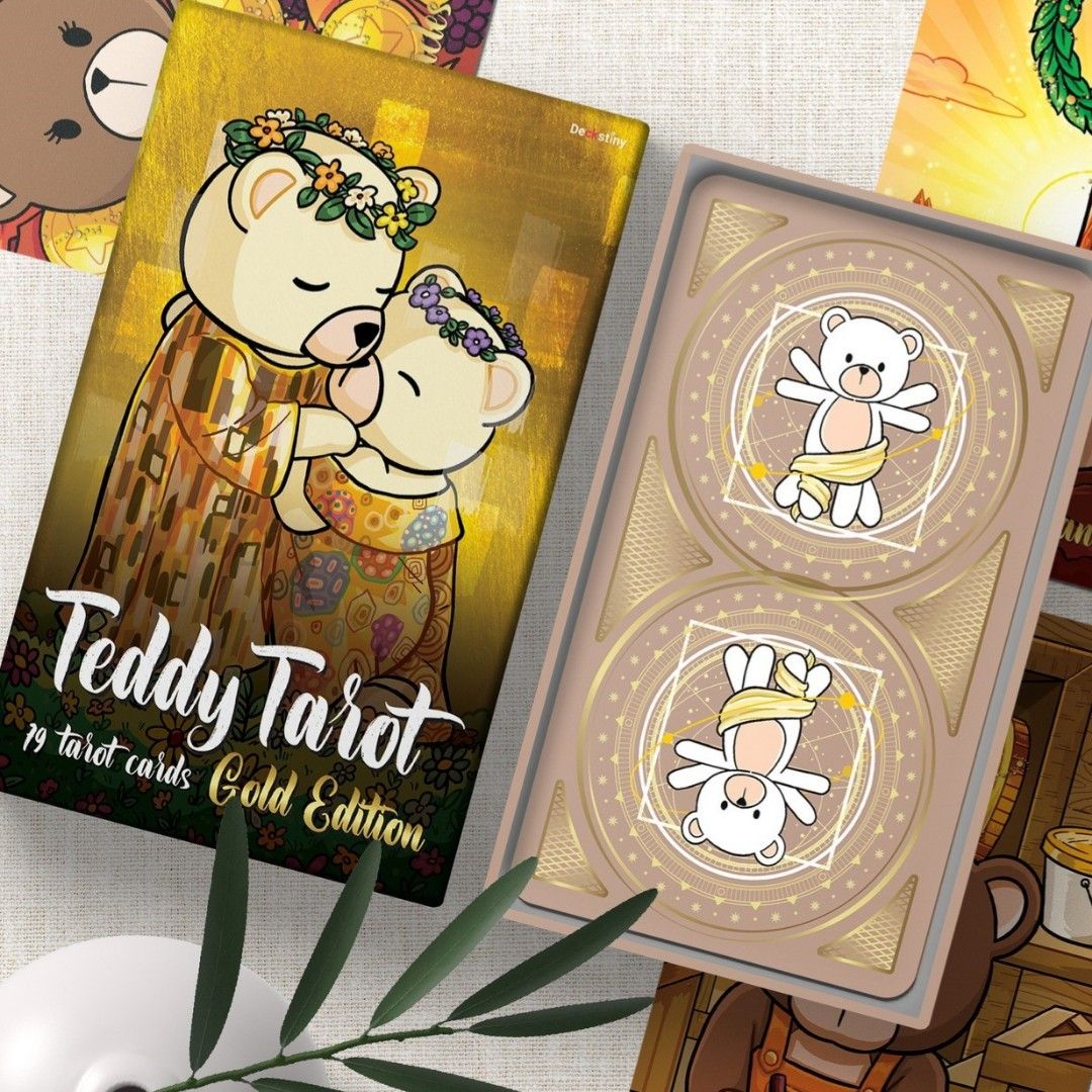[限時訂購][包郵]🇹🇭Teddy Tarot Cards Ver. 3 (Gold Edition) 小熊塔羅牌 熊仔塔羅牌 泰國塔羅牌 ...