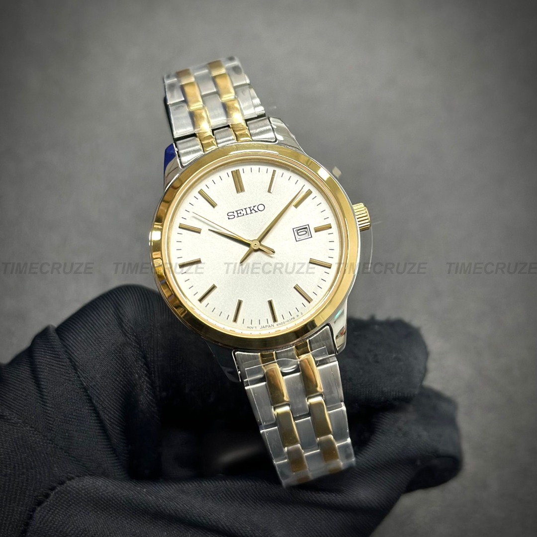 [Time Cruze] Seiko SUR410 Analog Two Tone Stainless Steel Quartz Women ...
