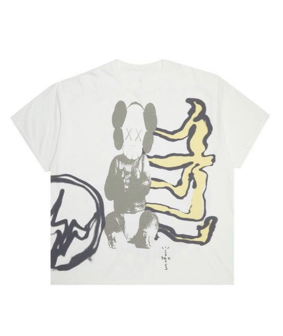 Travis Scott X Kaws for Fragment Tee, Men's Fashion, Tops & Sets ...