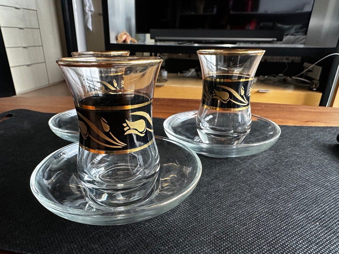 Turkish cups, set of 3, Furniture & Home Living, Kitchenware ...