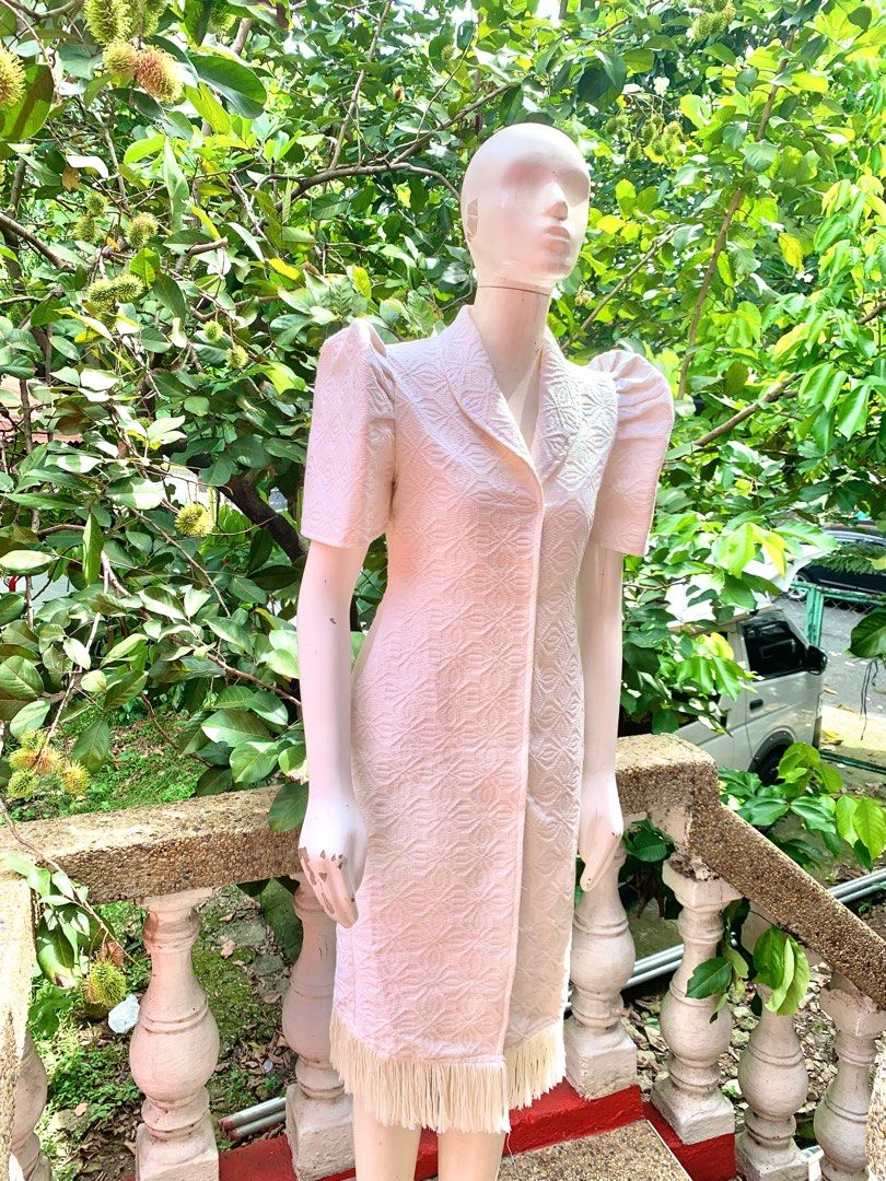 White Inabel Handwoven Filipiniana Dress For Rent On Carousell