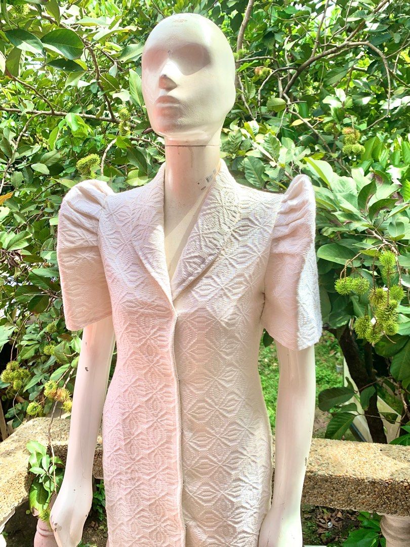 WHITE INABEL HANDWOVEN FILIPINIANA DRESS FOR RENT on Carousell