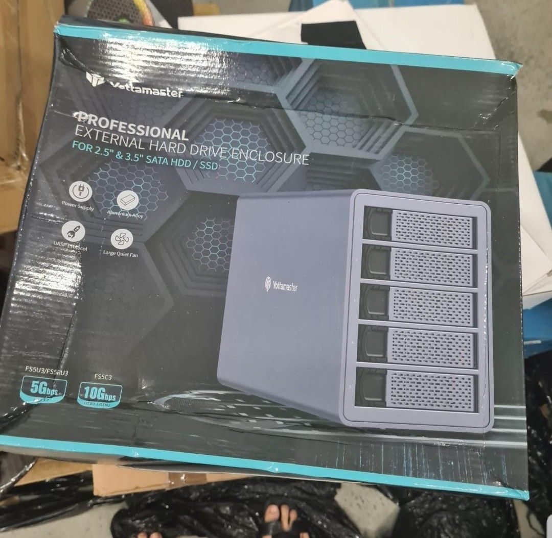 Yottamaster 5 Bay RAID External Hard Drive Enclosure 2.5" 3.5" USB3.0 ...