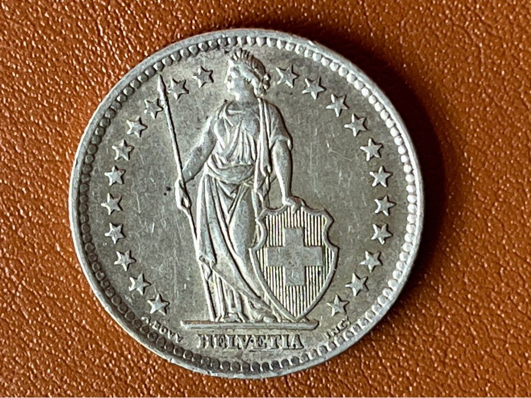 1964 Helvetia Switzerland 2 Franc silver coin, Hobbies & Toys ...