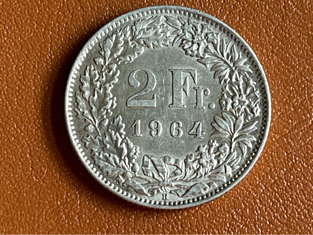 1964 Helvetia Switzerland 2 Franc silver coin, Hobbies & Toys ...
