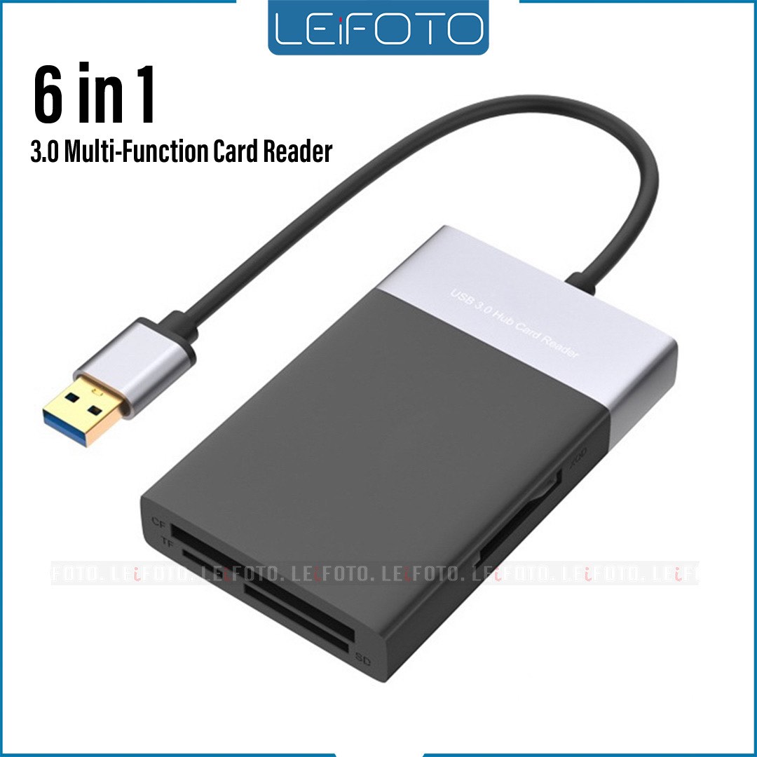 6in1 USB Type A Hub Card Reader – Multiport External Card Reader USB ...