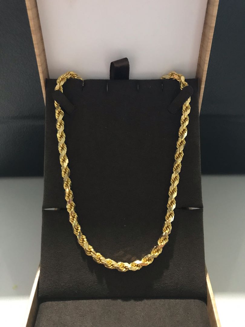 916 gold rope chain, Men's Fashion, Watches & Accessories, Jewelry on ...